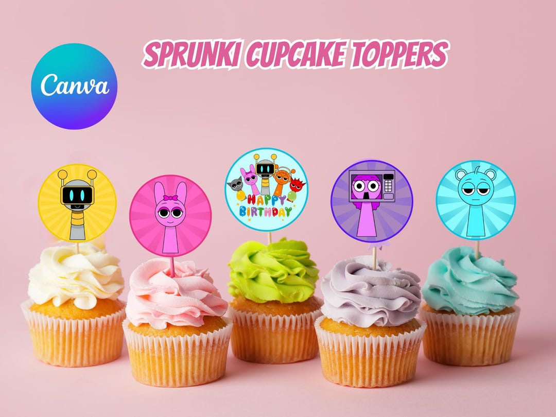 Printable Sprunki Cupcake Toppers Cake Decoration – Digital Download ...