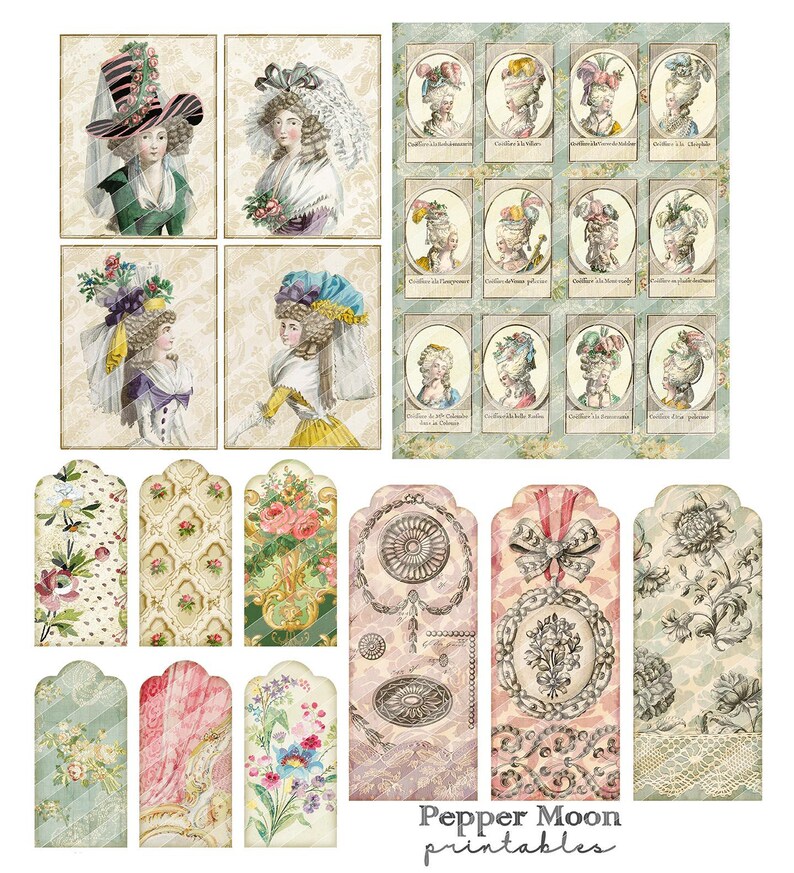 18th Century Tall and Landscape Journal Kit, Rococo, Marie Antoinette ...
