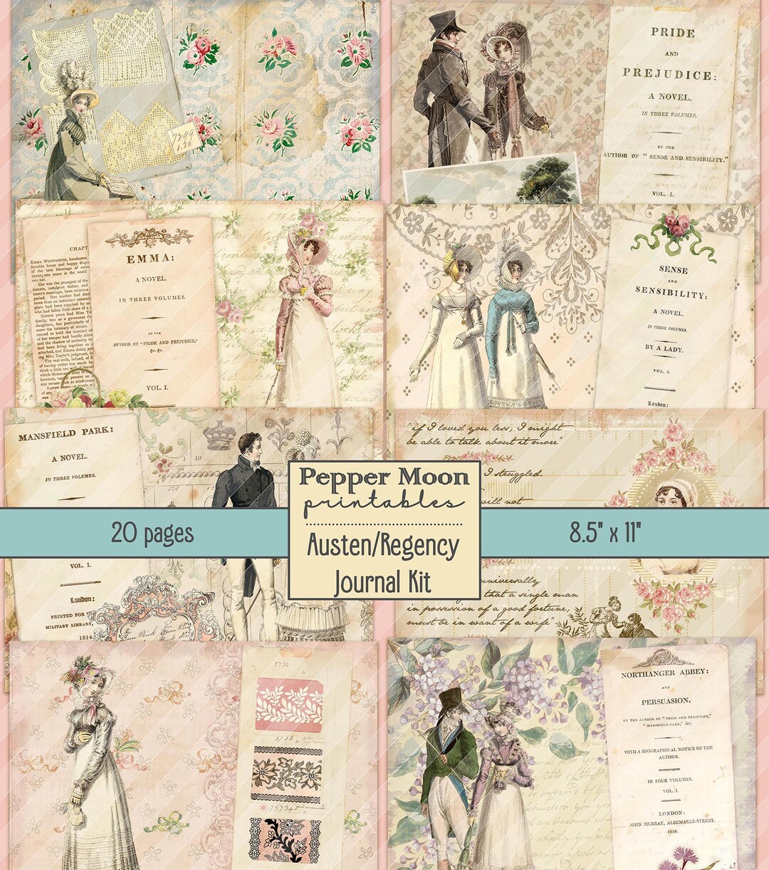 Austen Regency Journal Pages, Digital Papers, Instant Download ...