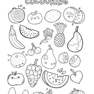 Fruit Fun Coloring Pages for Kids – 16 Printable Activity Sheets ...