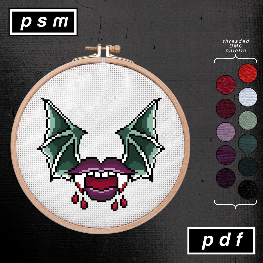 American Traditional Tattoo Flash Inspired Vampire Fangs Lips Cross ...