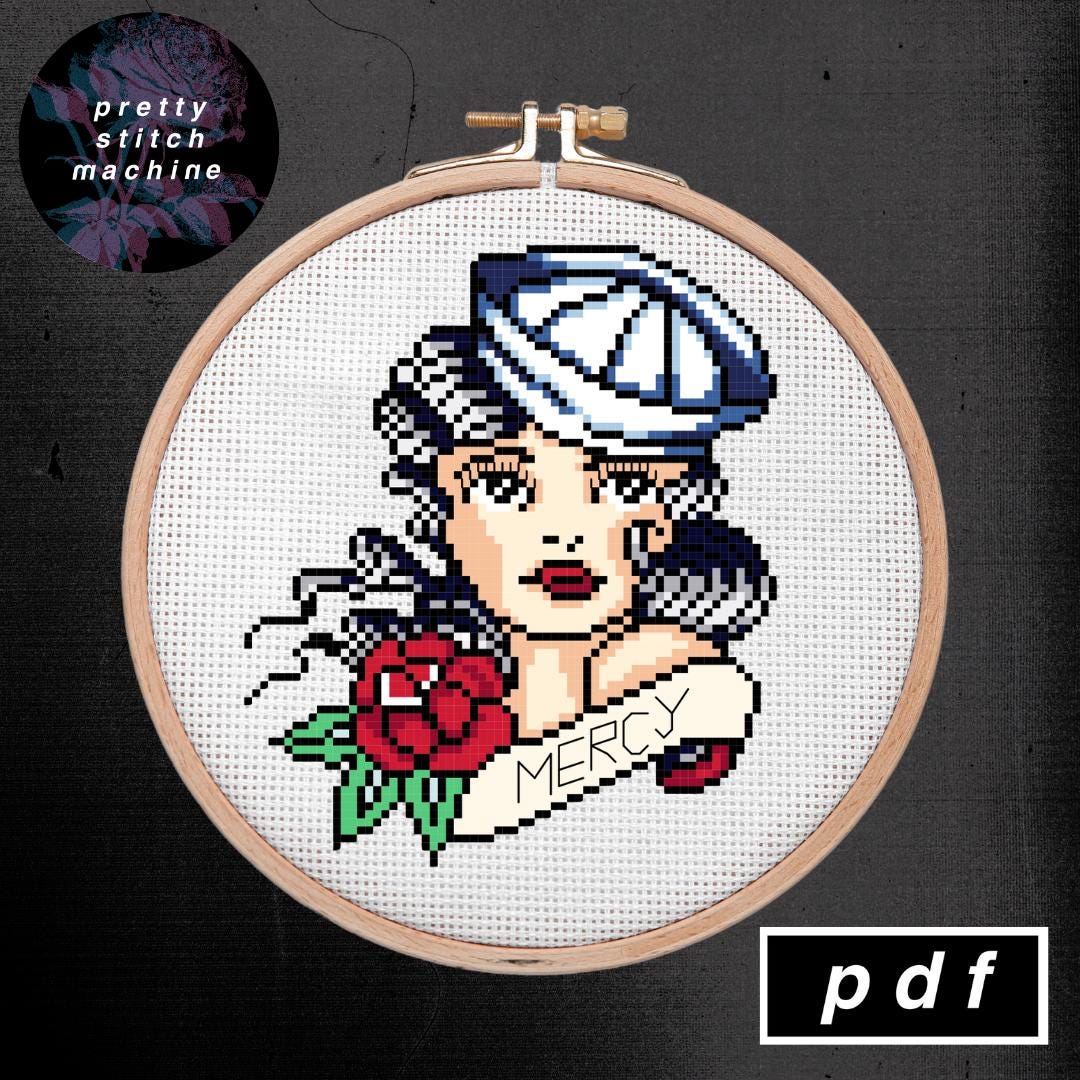 American Traditional Tattoo Flash Bert Grimm Inspired Sailor Girl Bust ...