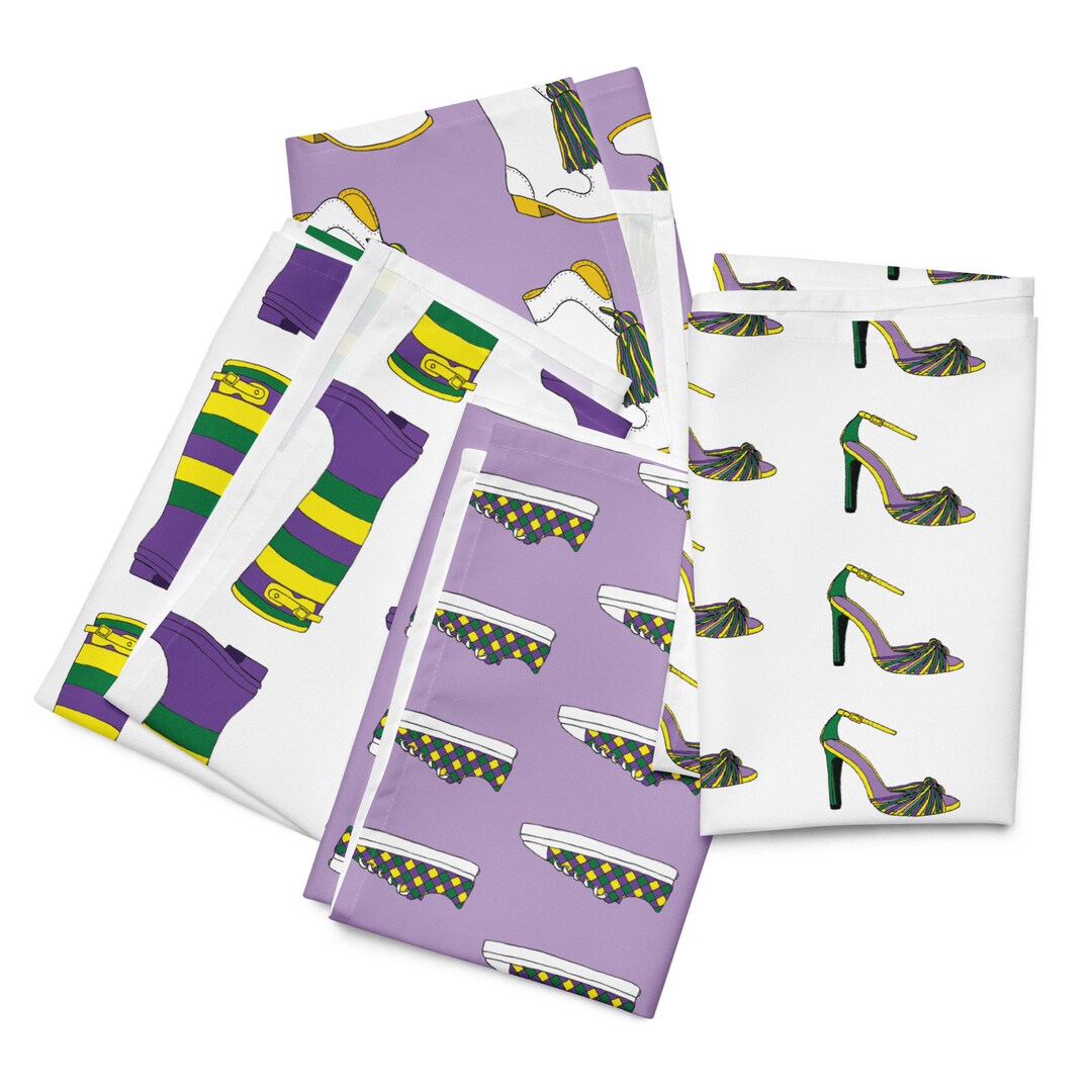 Mardi Gras Shoes Cloth Napkin Set - Etsy