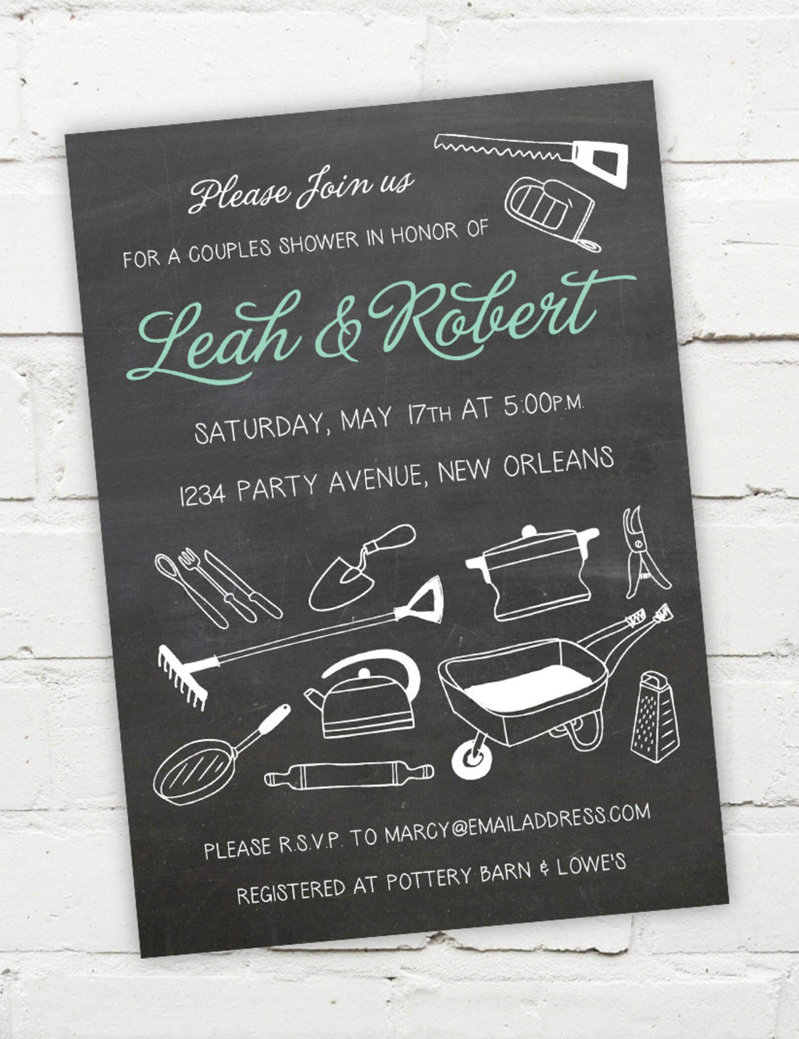 Printable Digital File - Couples Shower Chalkboard Invitation - Honey ...