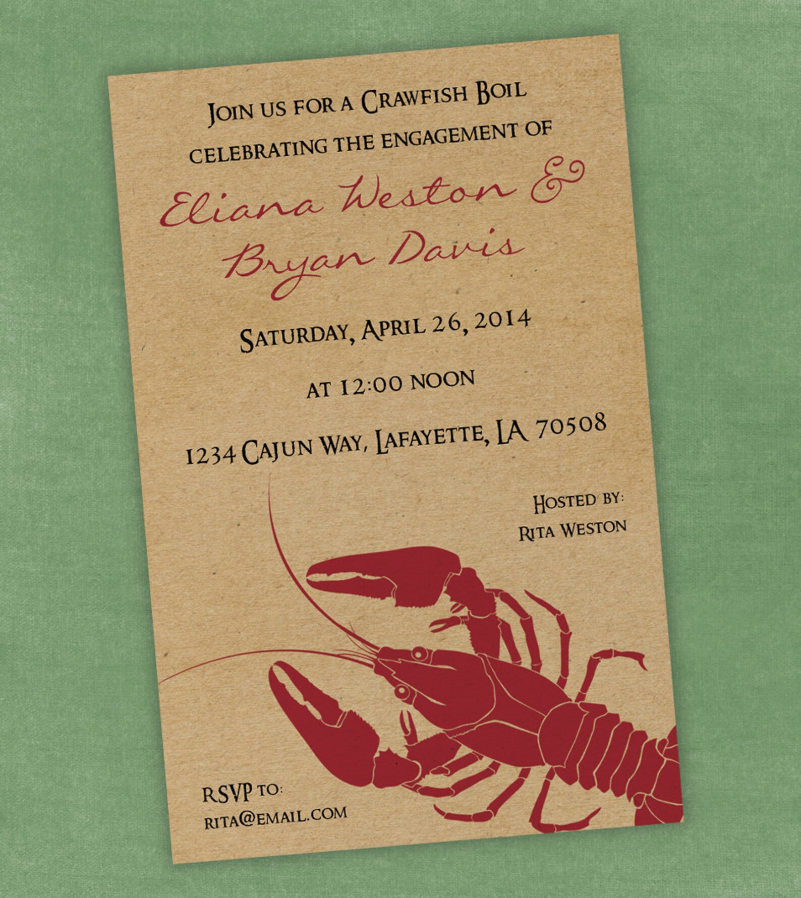Printable Digital File - Crawfish Boil Invitation - Customizable ...