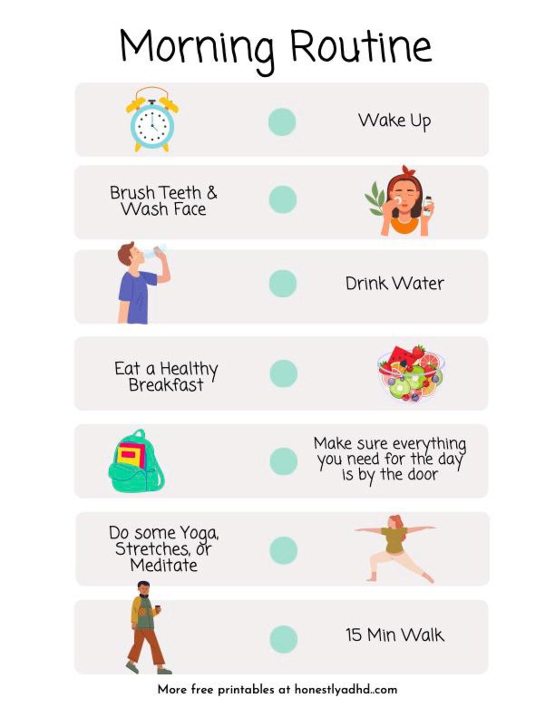 ADHD Morning Routine Chart for Kids – Visual Schedule Printable for ...
