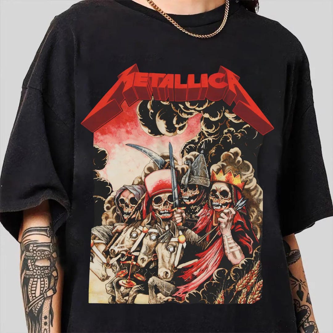 Vintage Metallica Shirt, Metal Band Shirt, Skeleton Army Graphic Tee ...