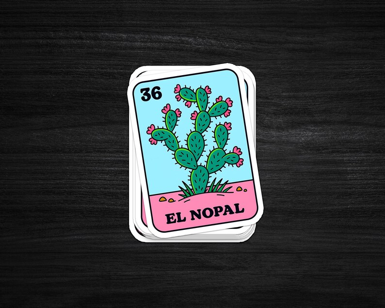 El Nopal Mexican Lotería Vinyl Sticker: Spanish Culture Bingo Card ...