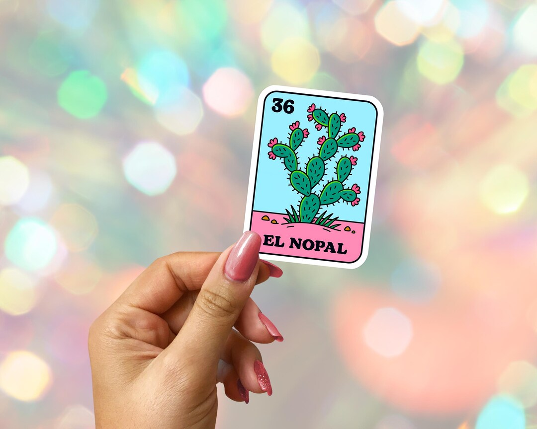 El Nopal Mexican Lotería Vinyl Sticker: Spanish Culture Bingo Card ...
