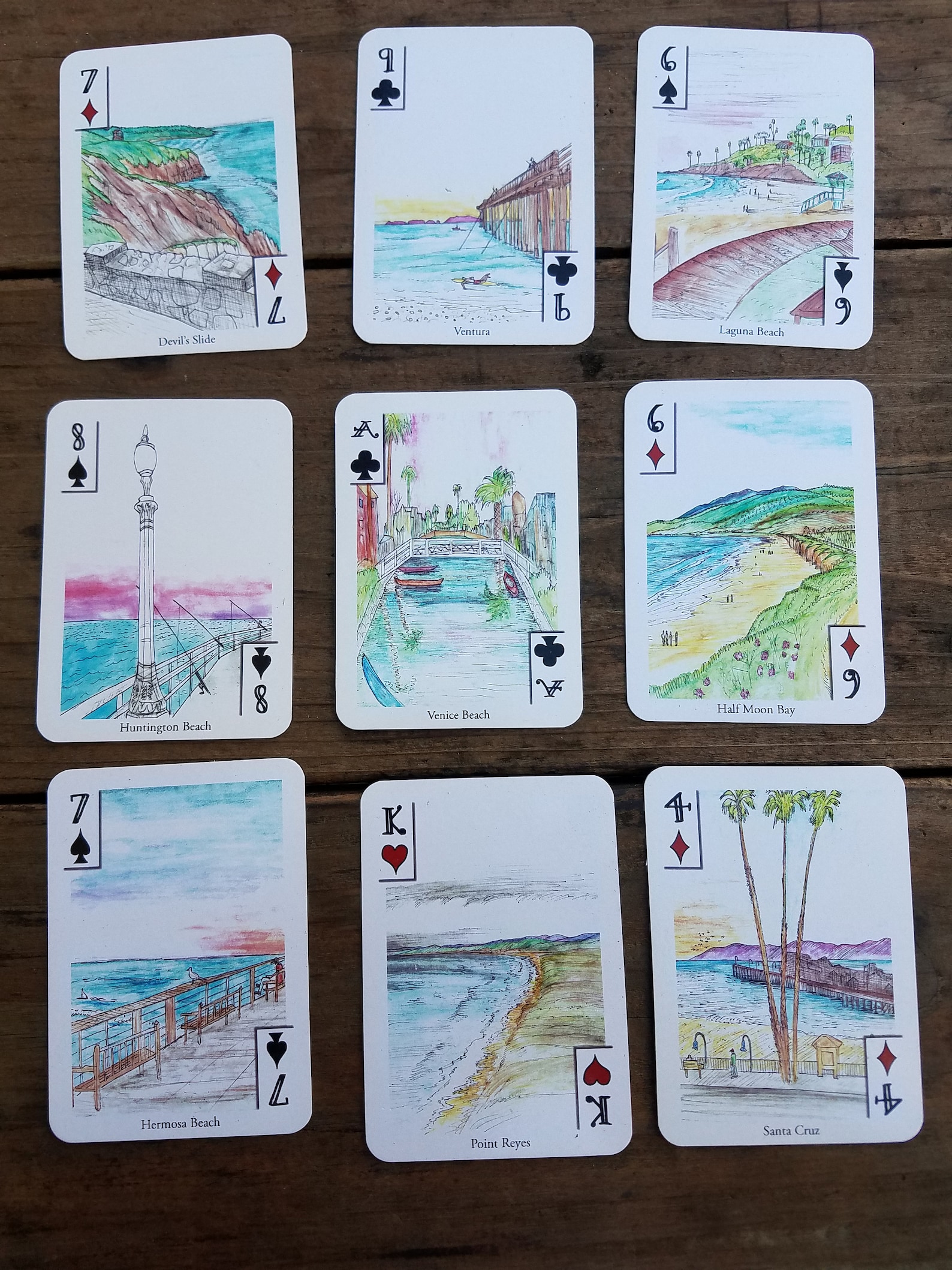 California Coast Playing Cards ! - Etsy