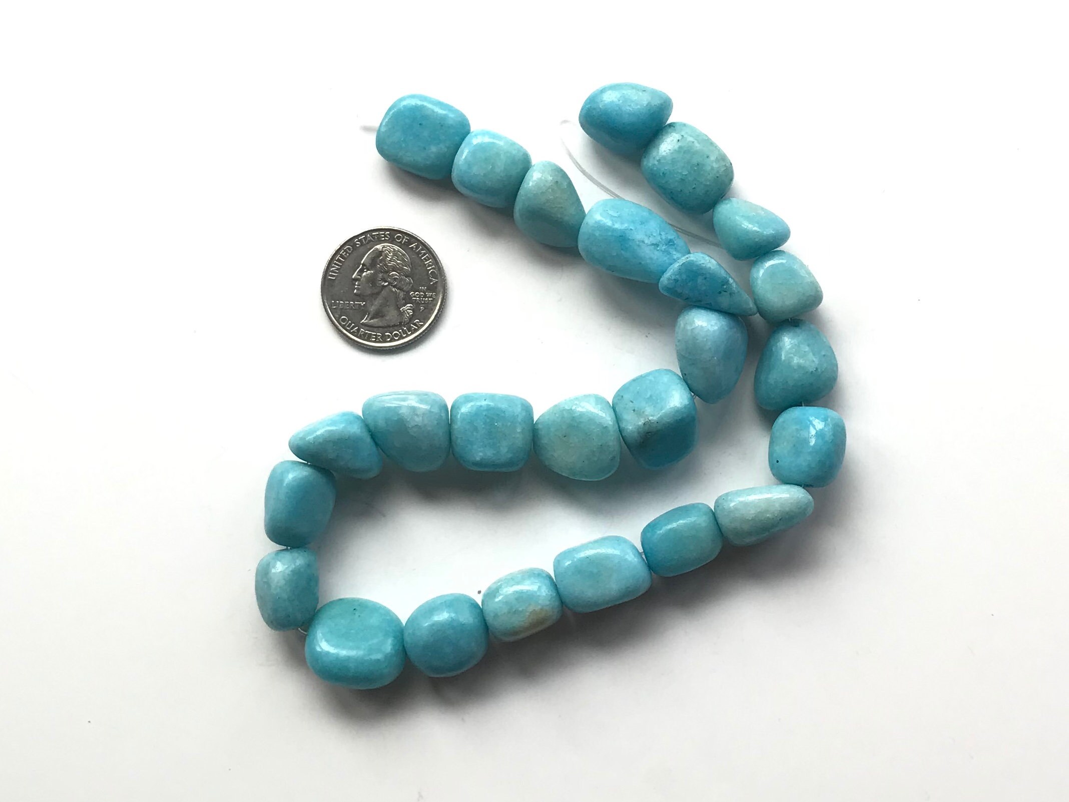 Blue Magnesite Chunky Beads Rustic Gemstone Beads Craft Supplies ...