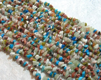 Bulk of Natural Gemstone Chip Beads Freeform Chip Nugget Beads Assorted ...