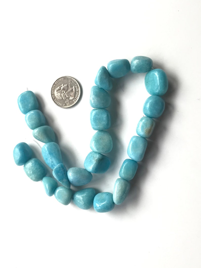 Blue Magnesite Chunky Beads Rustic Gemstone Beads Craft Supplies ...
