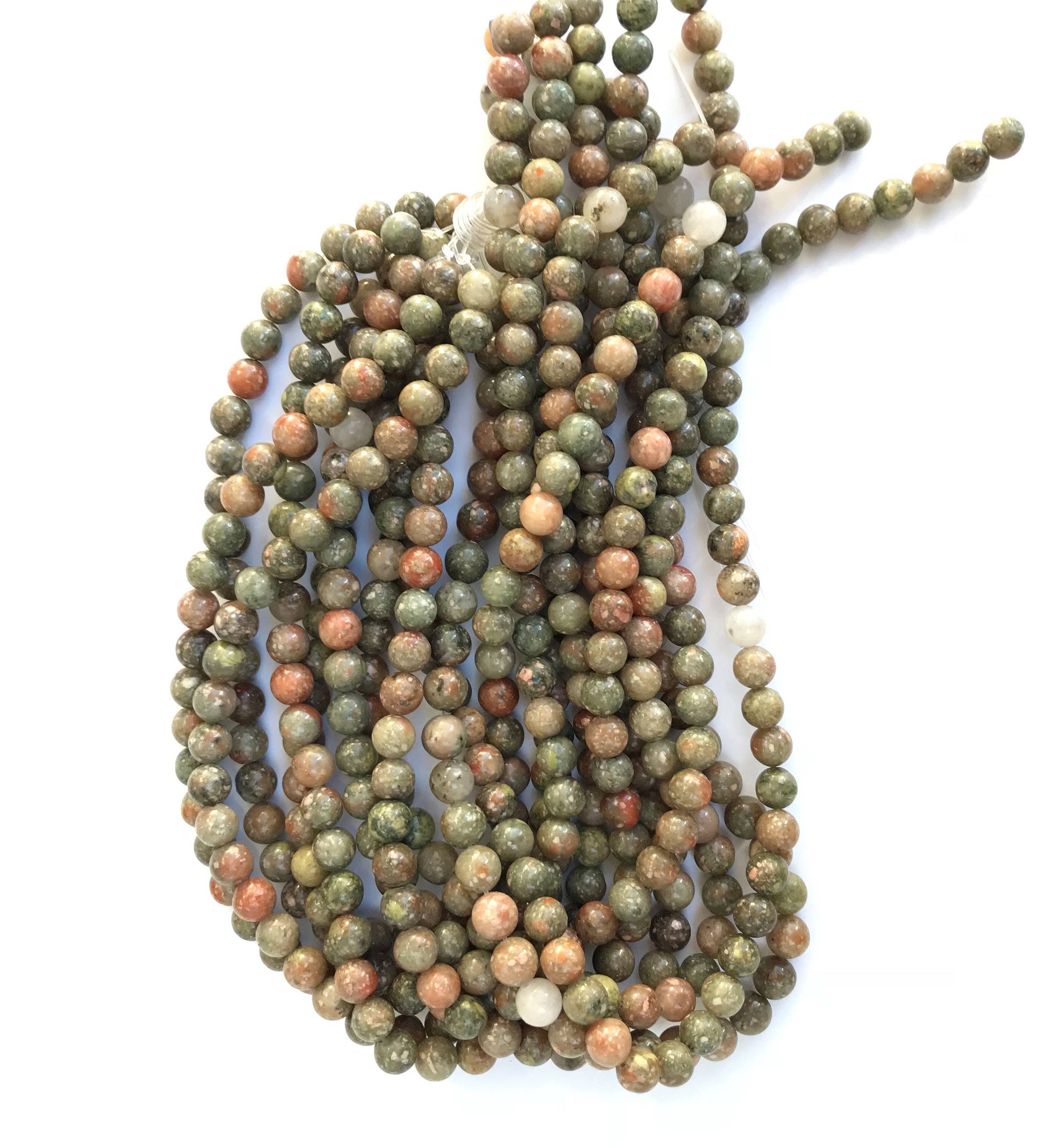 Pink Jasper Autumn Jasper Epidote Beads Gemstone Beads Jewelry Making ...