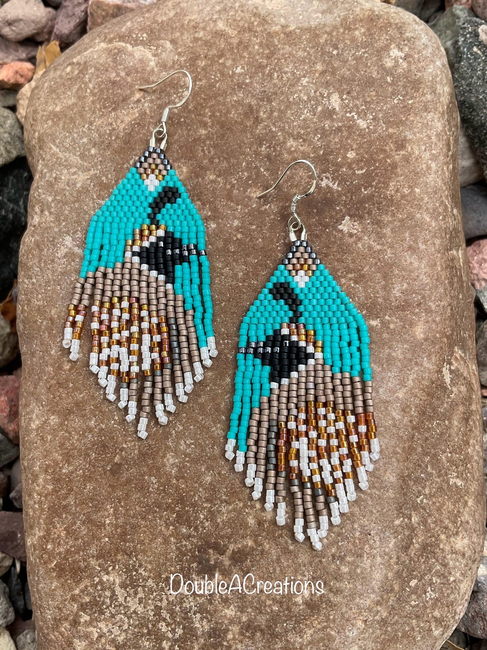 Quail in the Desert Beaded Earrings With Fringe - Etsy