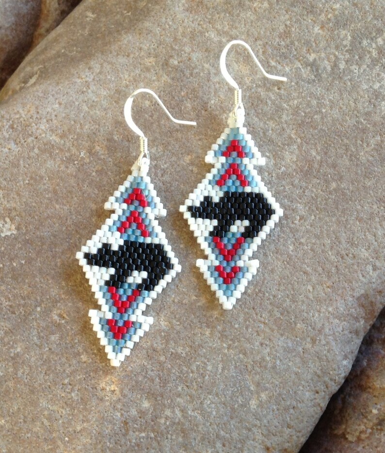 Native Bear Beaded Earrings | Etsy