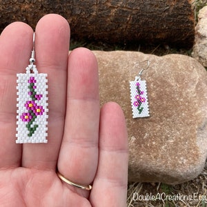 Fireweed Flowers Beaded Earrings - Etsy