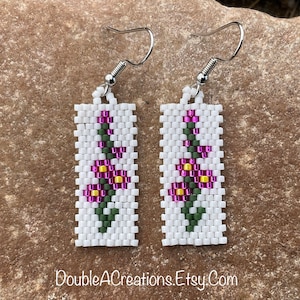 Fireweed Flowers Beaded Earrings - Etsy