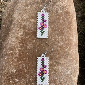 Fireweed Flowers Beaded Earrings - Etsy