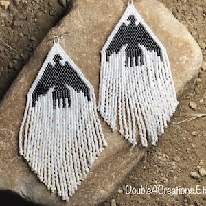 Thunderbird Beaded Earrings With Fringe - Etsy