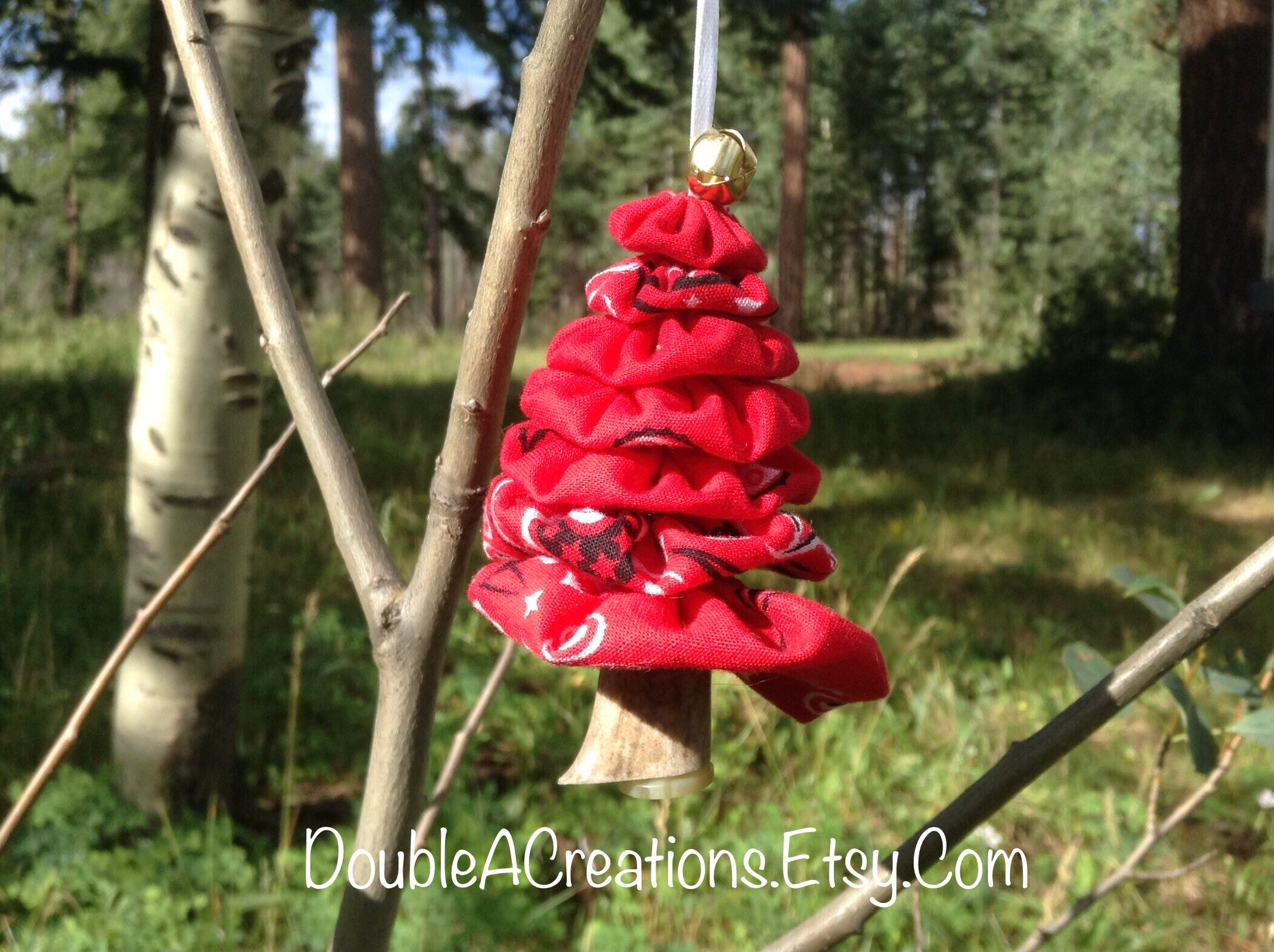 Primitive Red Bandana With Antler Base Yo-yo Christmas Tree | Etsy