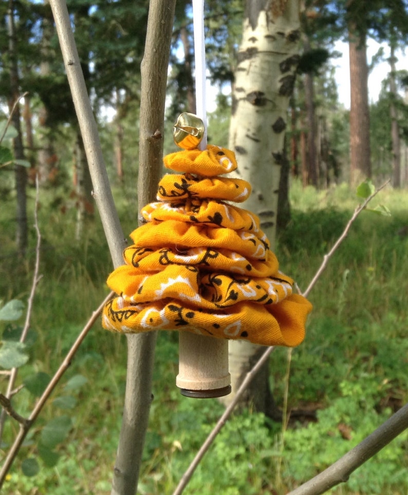 Primitive Yellow Bandana Yo-Yo Christmas Tree Ornament | Etsy