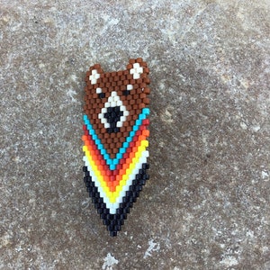 Native Bear Beaded Pin - Etsy