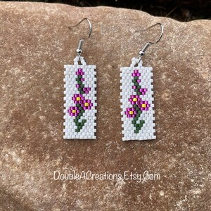 Fireweed Flowers Beaded Earrings - Etsy