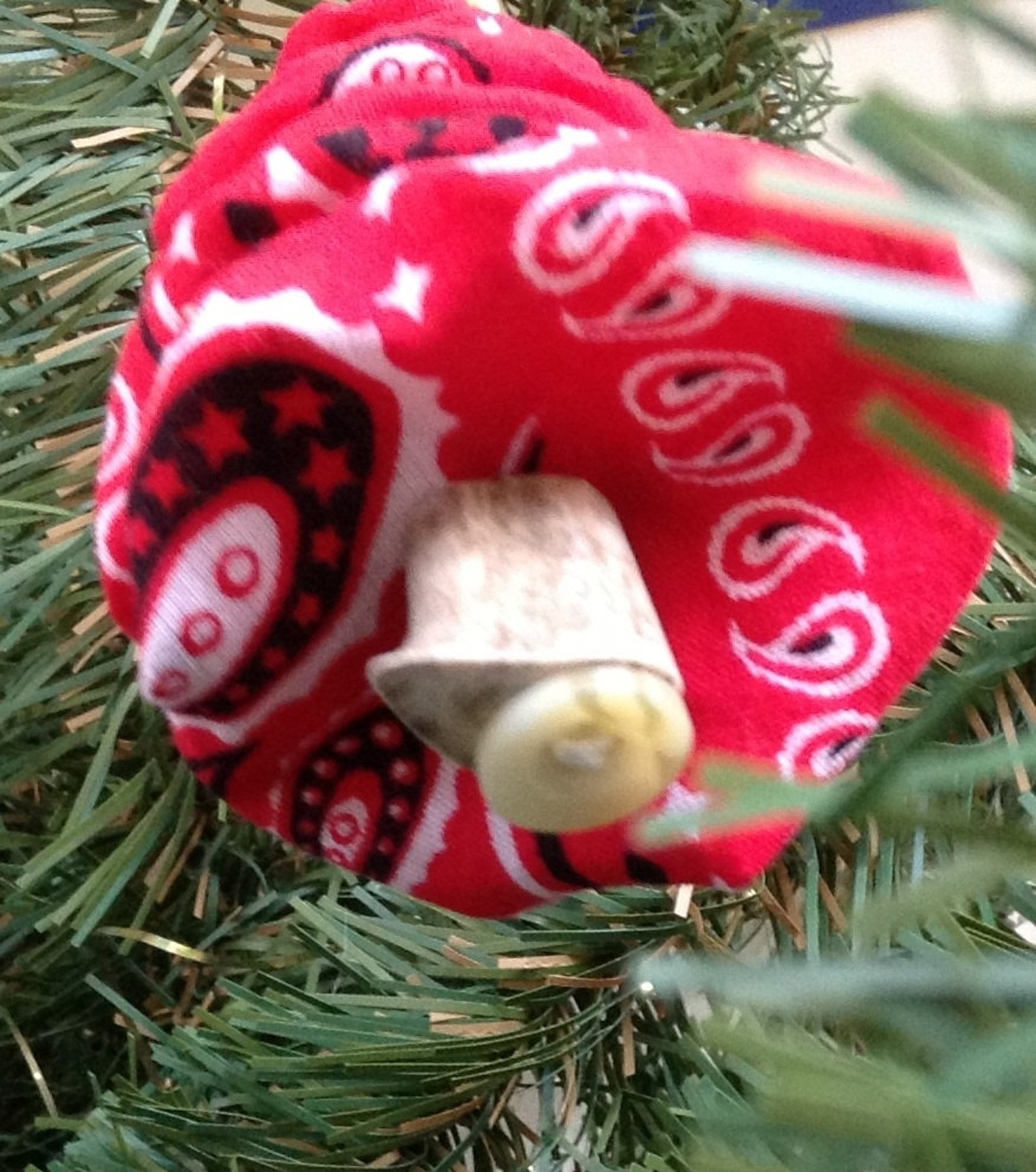 Primitive Red Bandana With Antler Base Yo-yo Christmas Tree | Etsy