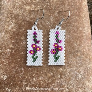 Fireweed Flowers Beaded Earrings - Etsy