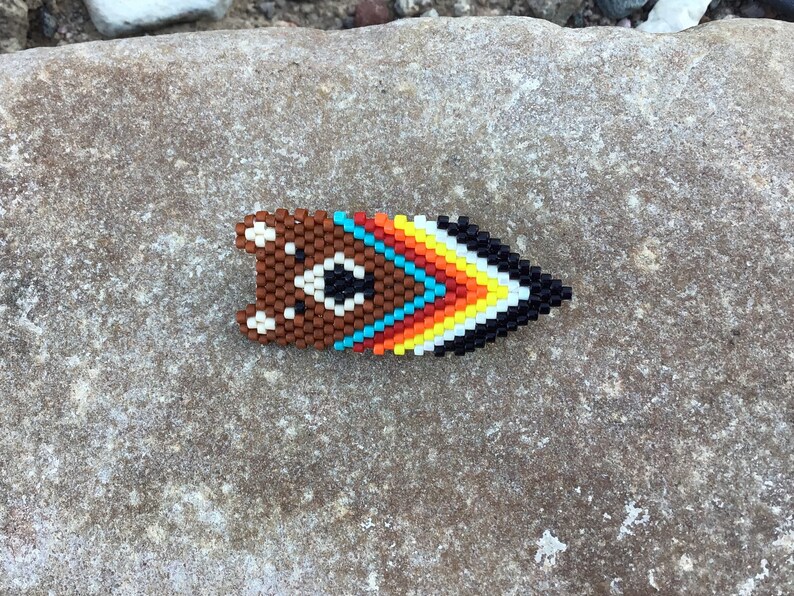 Native Bear Beaded Pin - Etsy