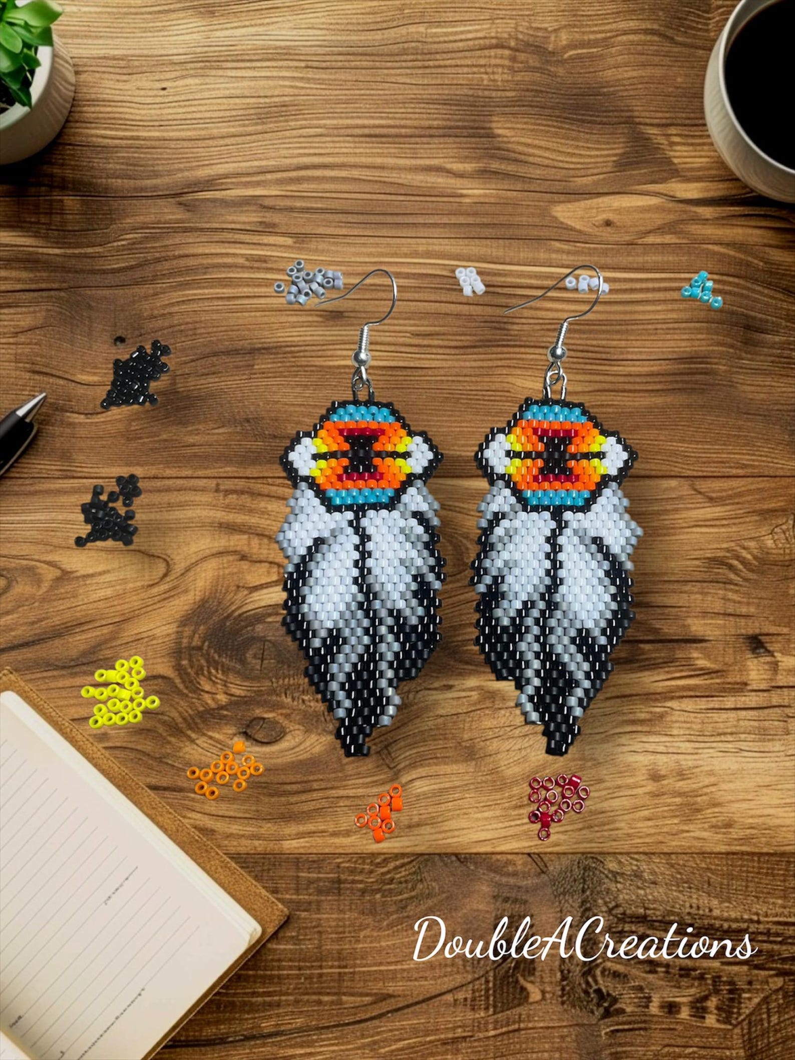 Southwest Feathers Beaded Earrings - Etsy