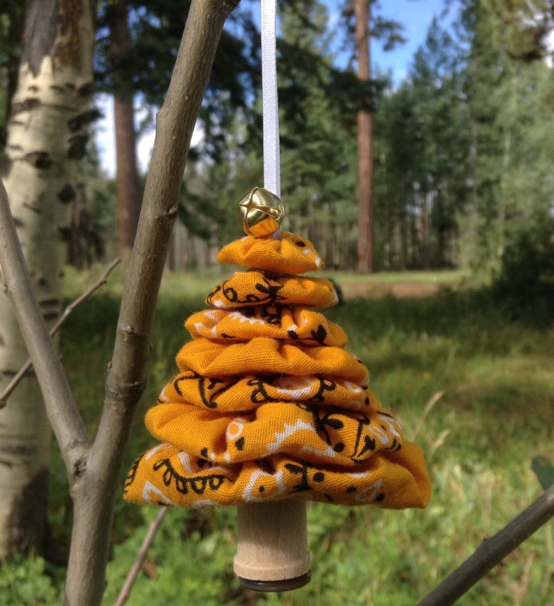 Primitive Yellow Bandana Yo-Yo Christmas Tree Ornament | Etsy