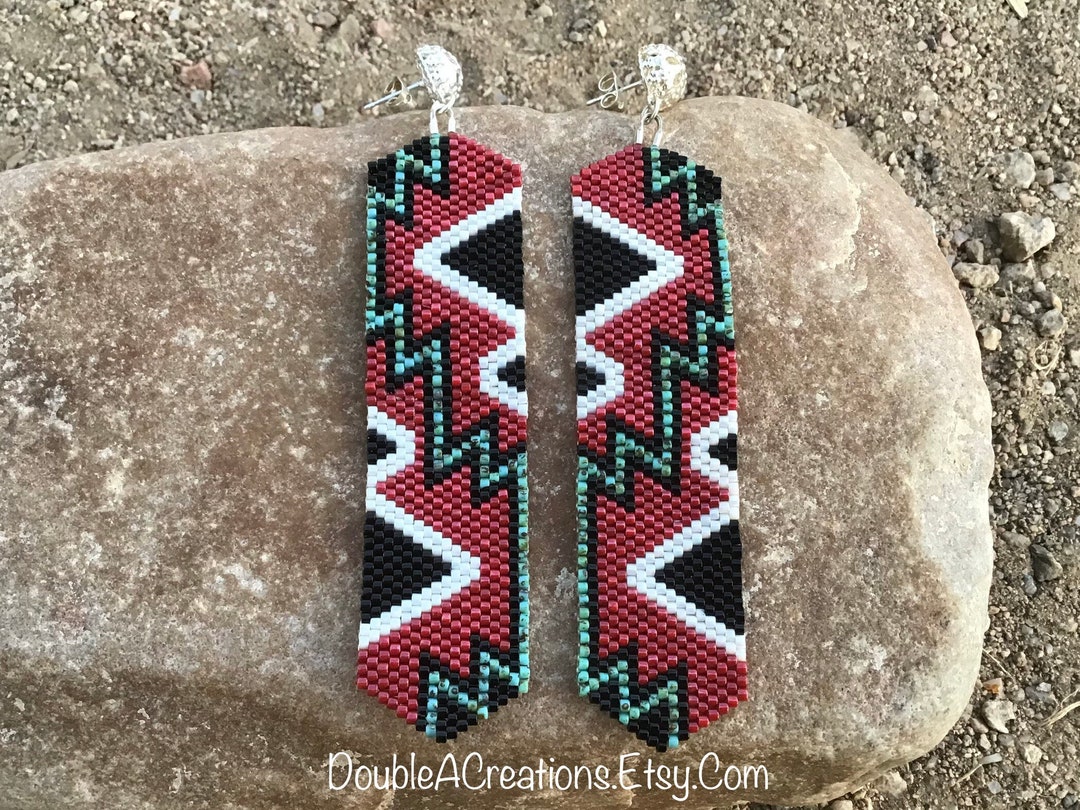 Aztec Beaded Earrings - Etsy