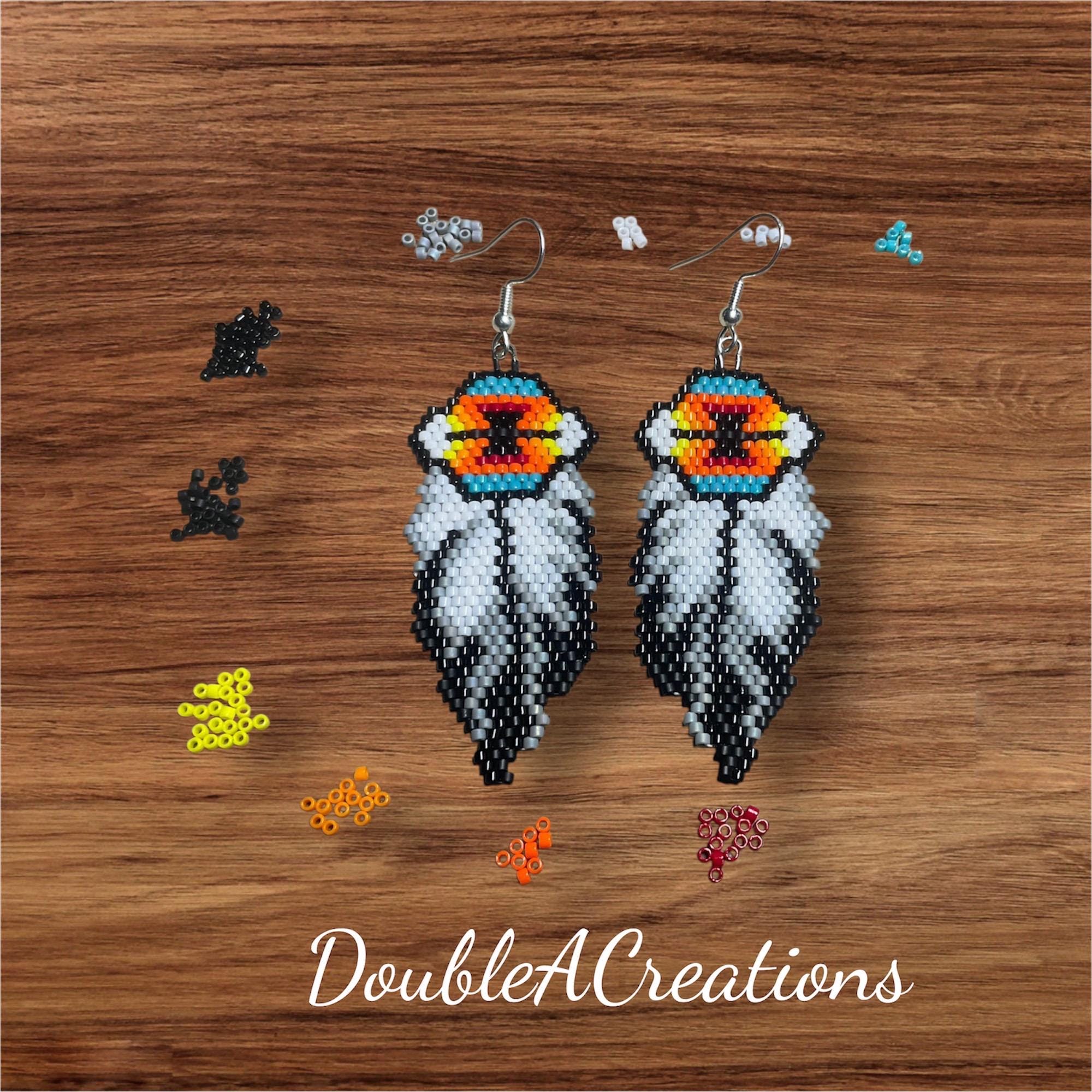 Southwest Feathers Beaded Earrings - Etsy