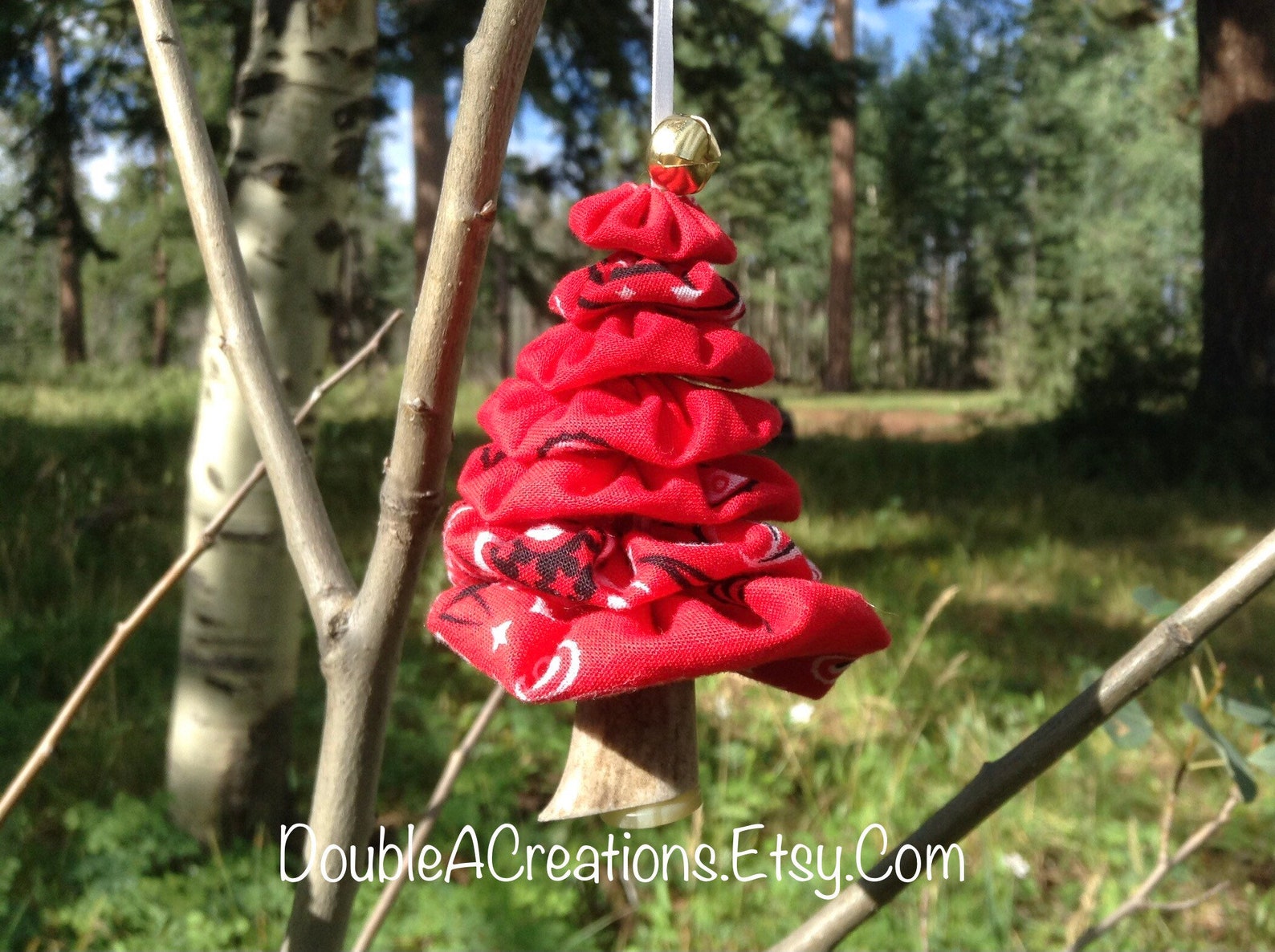 Primitive Red Bandana With Antler Base Yo-yo Christmas Tree - Etsy