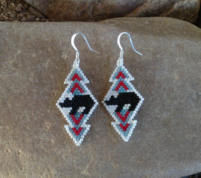 Native Bear Beaded Earrings | Etsy