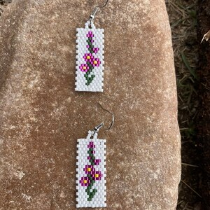 Fireweed Flowers Beaded Earrings - Etsy