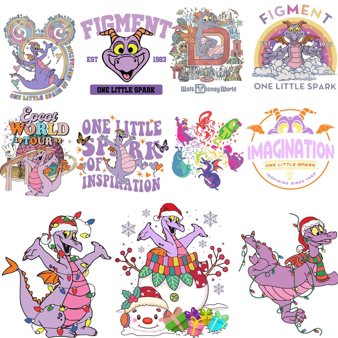 Figment Dragon PNG, Two Sided Figment Epcot Png, Figment, Figment the ...
