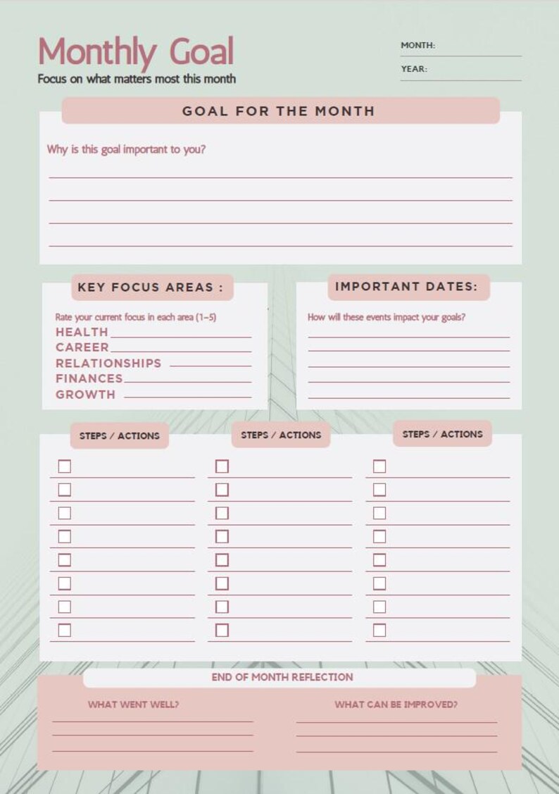 Personal Development & Habit Tracker | Digital Planner | Goal Setting ...