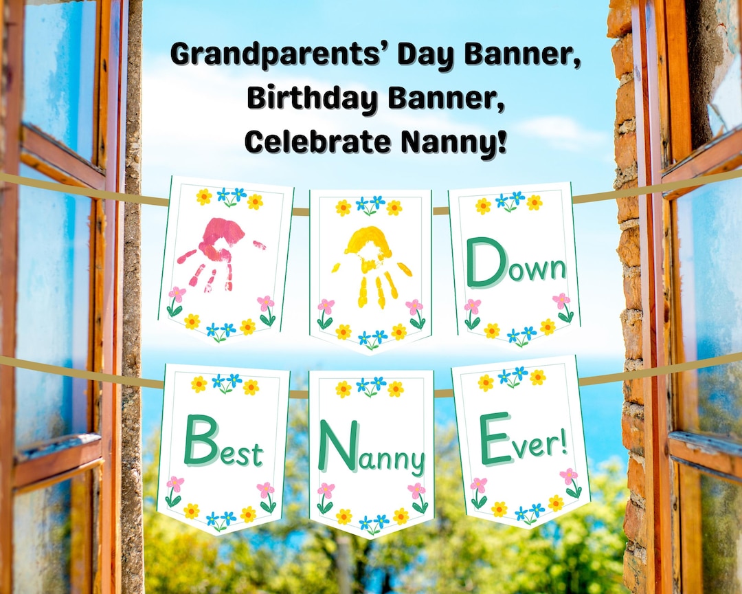 Personalized Handprint Banner for Grandparents: Nanny's Birthday ...