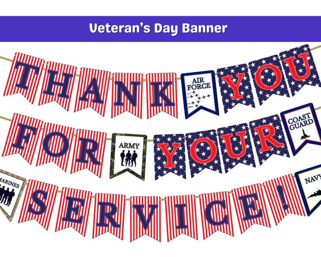 Veterans Day Banner, Garland, Classroom Bulletin Board, Perfect for ...
