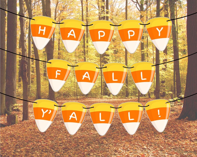 Happy Fall Y'all Banner: Candy Corn Style, Festive Autumn Decor - Etsy