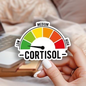 Funny Low Cortisol Levels Sticker, Stress Humor Cortisol Meme Decal - Etsy