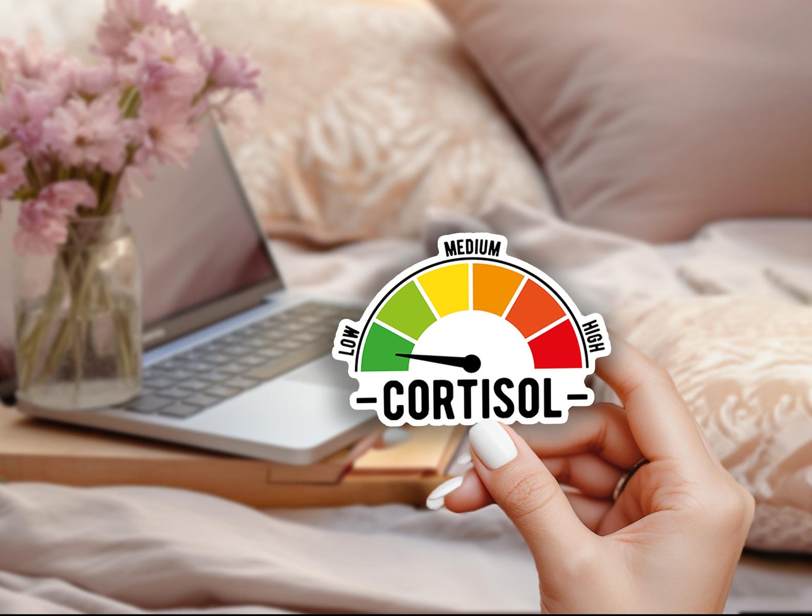 Funny Low Cortisol Levels Sticker, Stress Humor Cortisol Meme Decal - Etsy
