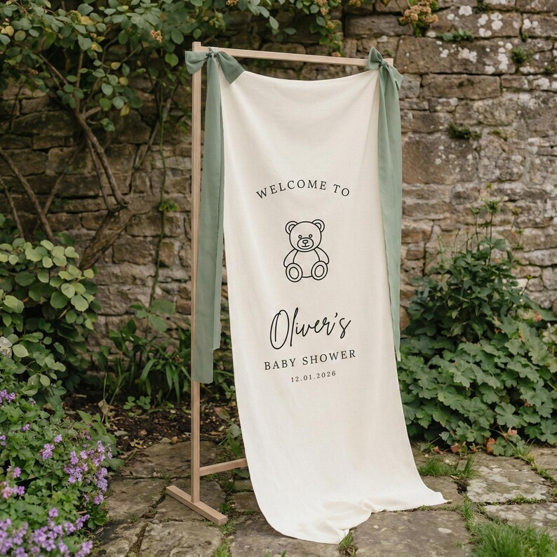 Personalized Fabric Baby Shower Welcome Sign, Custom Decor - Etsy