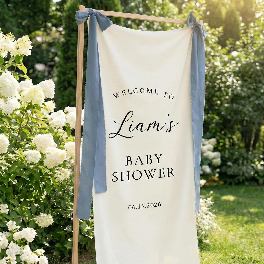 Personalized Fabric Baby Shower Welcome Sign - Etsy
