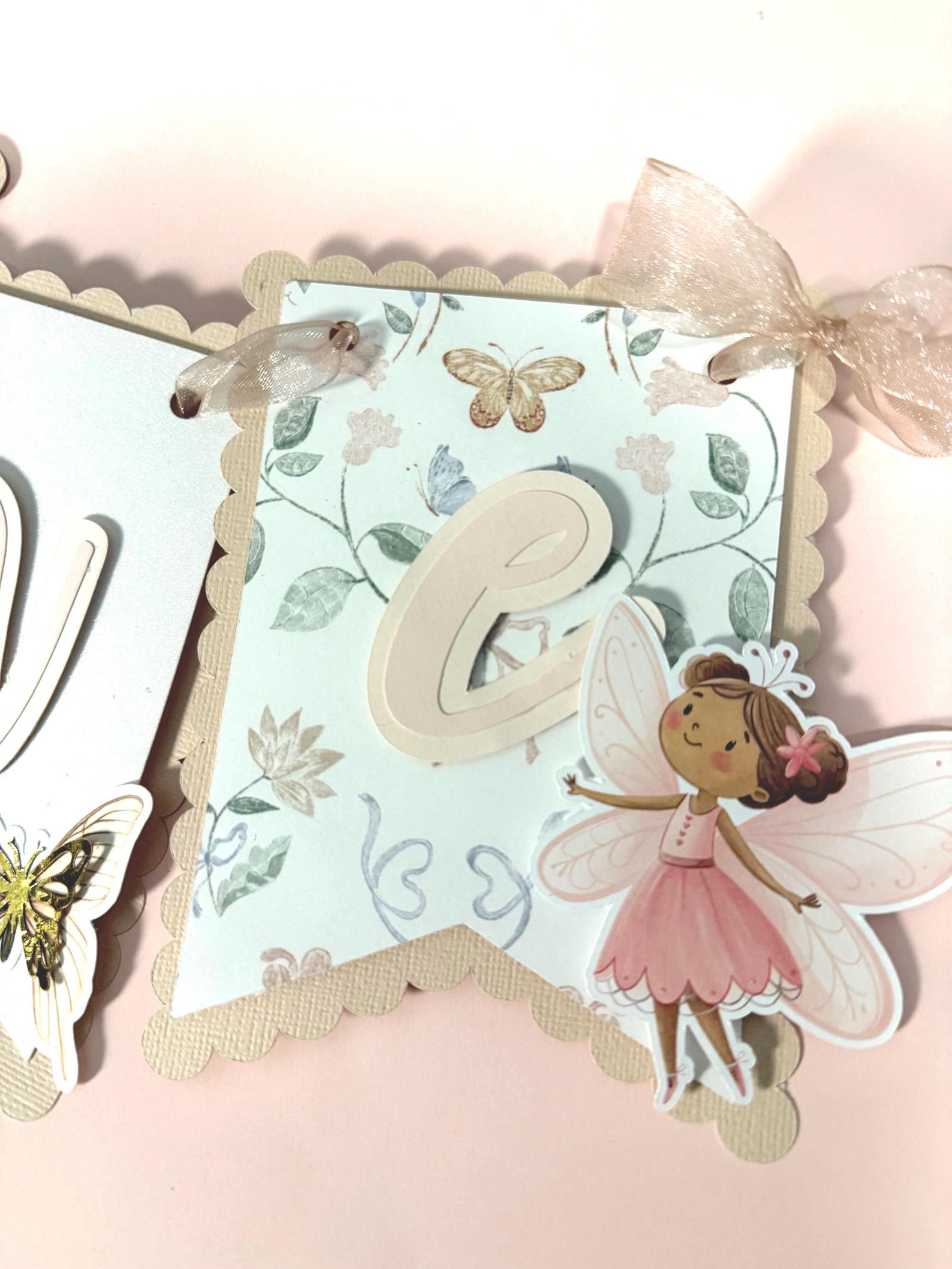 Fairy “ONE” Banner – Pink Fairy Birthday Banner | Butterfly First ...