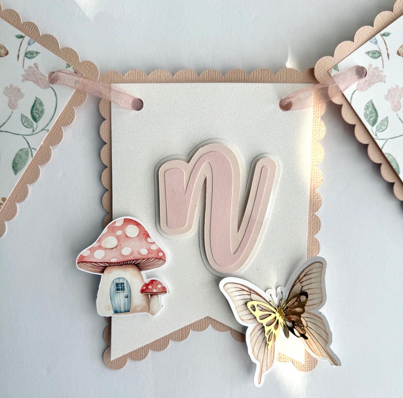 Fairy “ONE” Banner – Pink Fairy Birthday Banner | Butterfly First ...