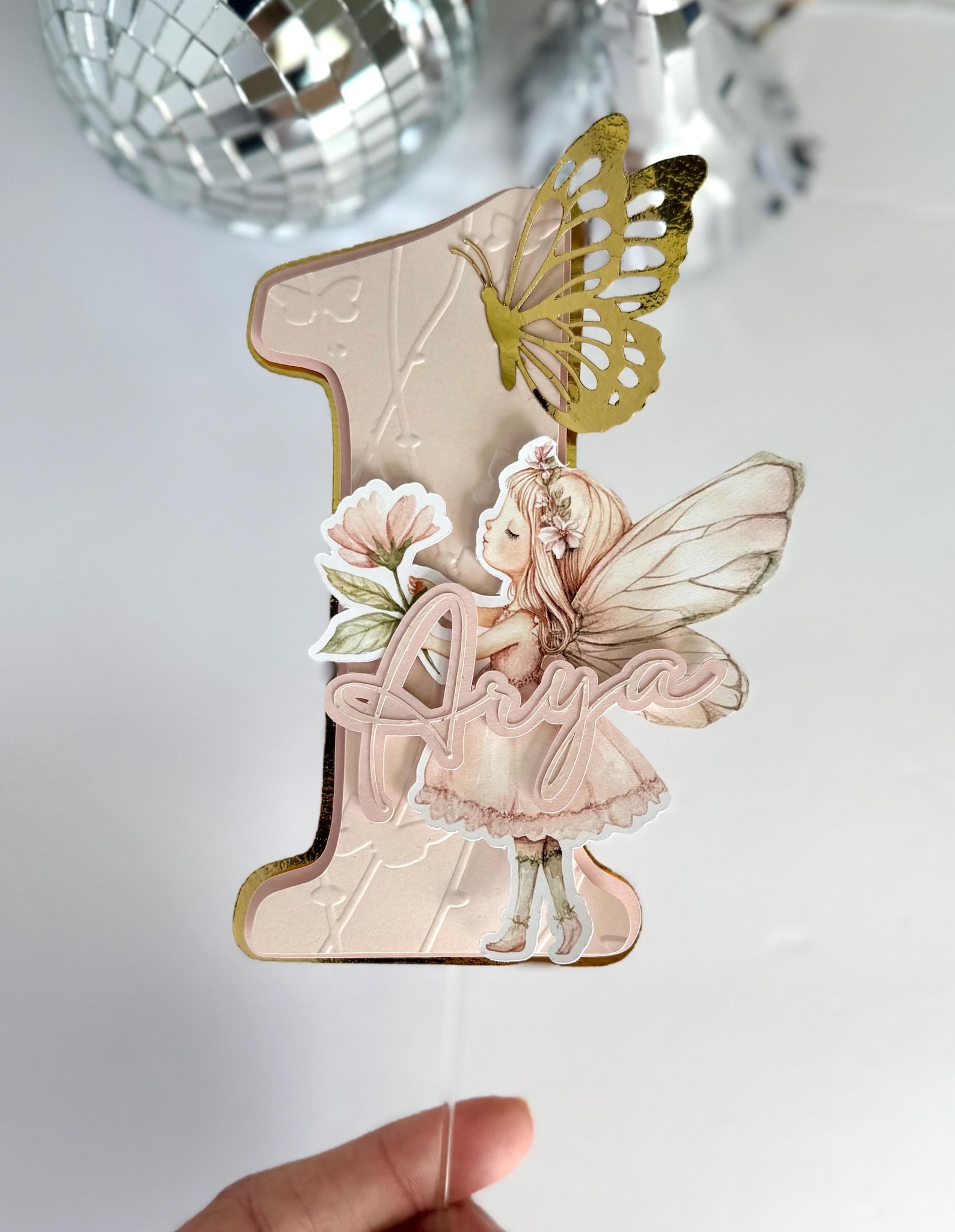 Fairy First Birthday Cake Topper– Personalized Number Topper - Etsy